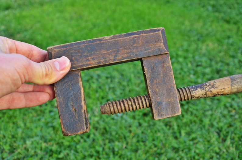 Antique Wooden Clamp Stunning Wooden Clamp Old Tools Rustic - Etsy