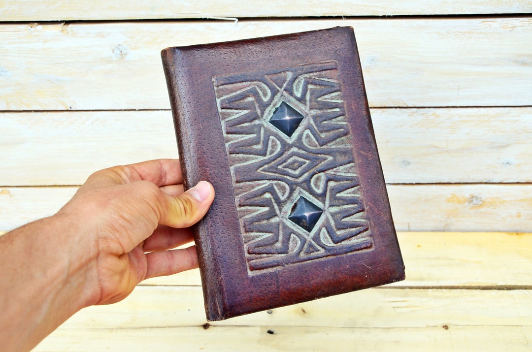 Vintage Embossed Leather Folder: Handmade Small Organizer - Etsy