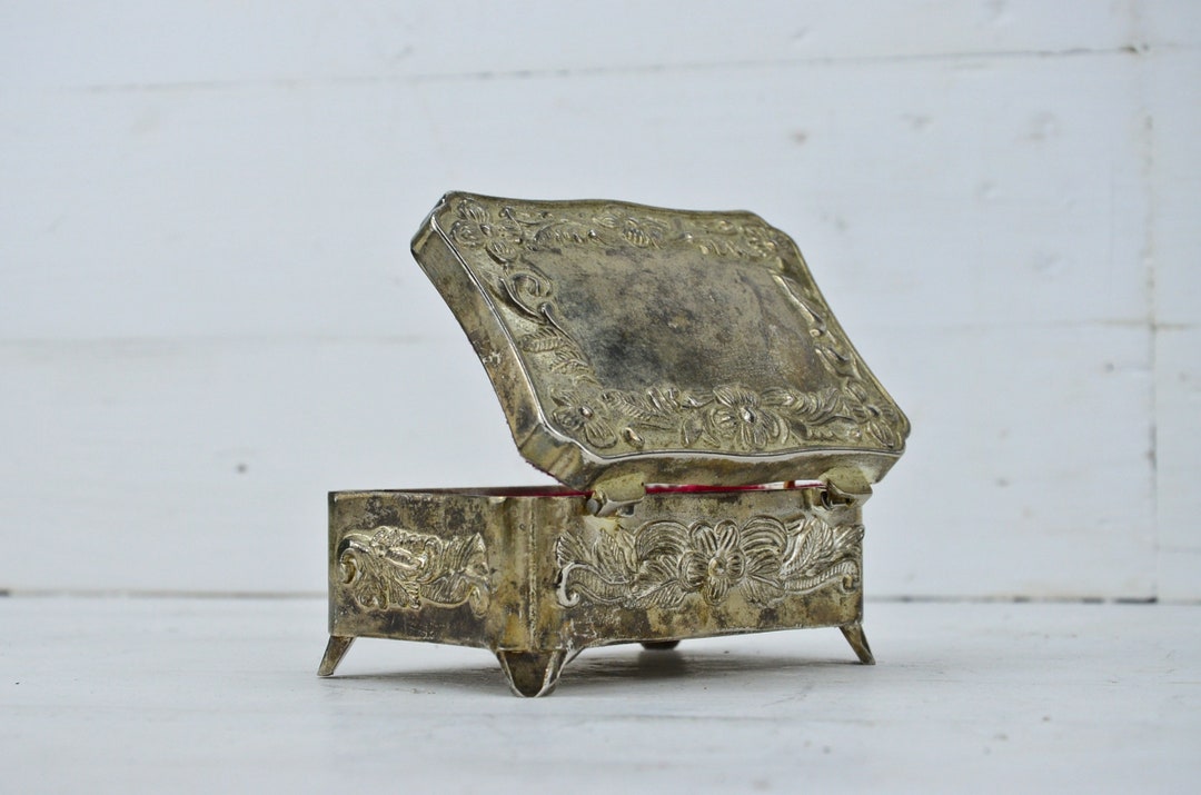 Jewelry Box, Vintage Box, Metal Jewelry Box, Vintage Metal Box, Memory ...
