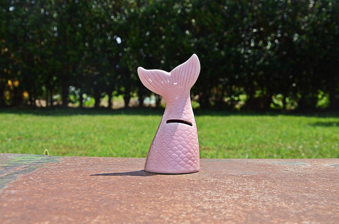 Vintage Ceramic Money Box, Fish Coin Bank, Pottery Puffer Money Bank ...