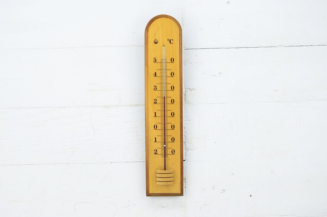 Vintage Wooden Wall Thermometer: Celsius Display, Outdoor Weather - Etsy