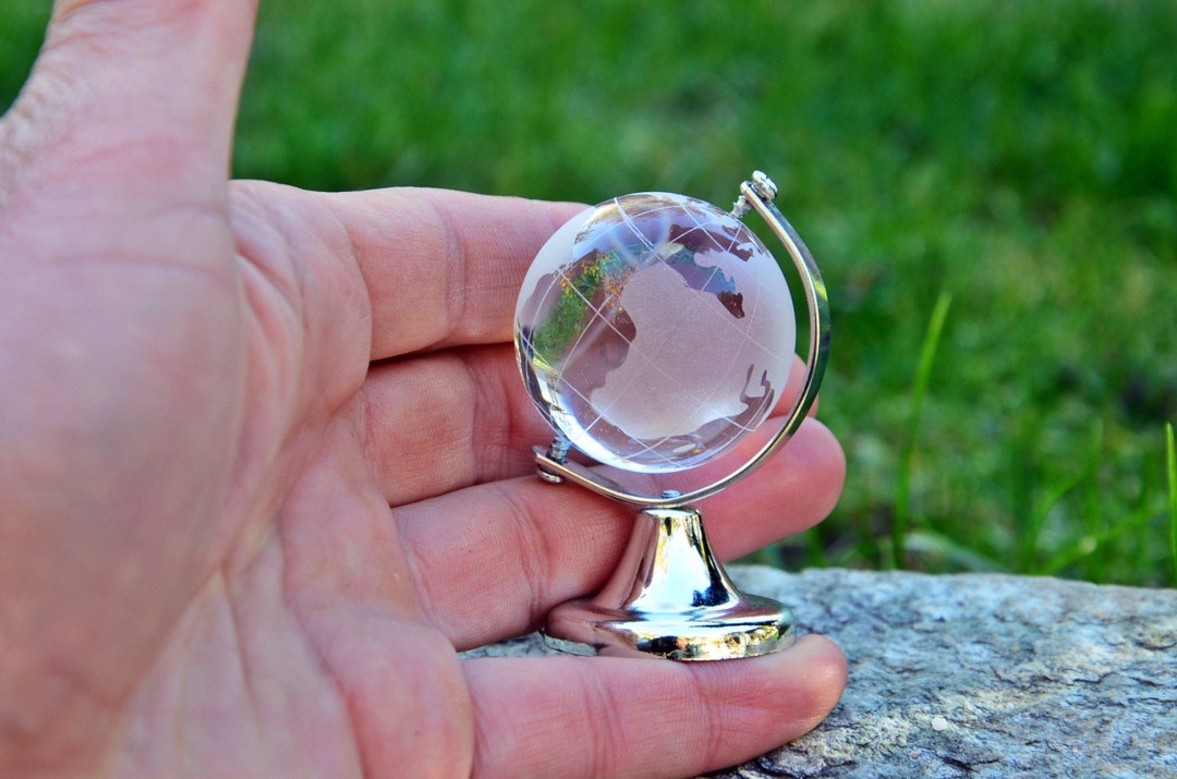 Globe, Small Vintage Globe, Vintage Glass Globe, Decorative Desk Globe ...