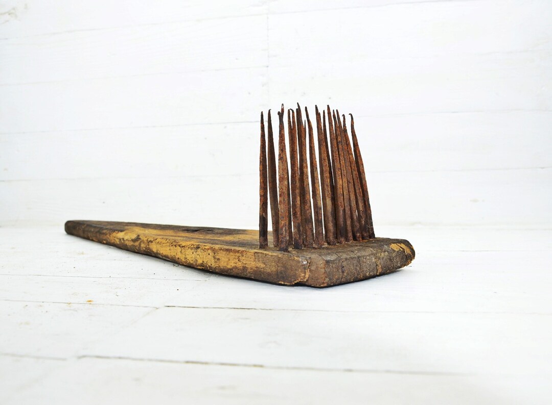 Antique Primitive Wool Comb, Vintage Wooden Carder, Old Hand Made Comb ...