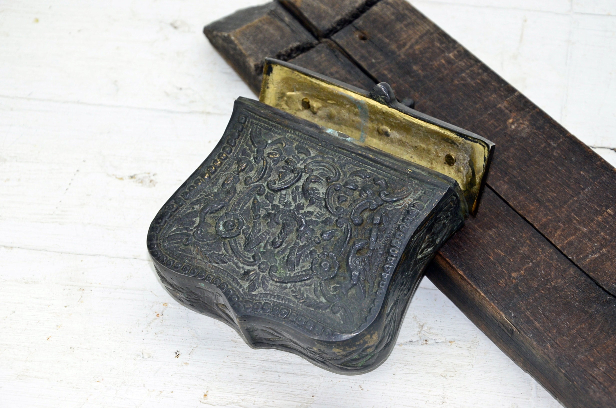 Antique Ottoman Brass Gun Powder Vintage Gunpowder Case | Etsy