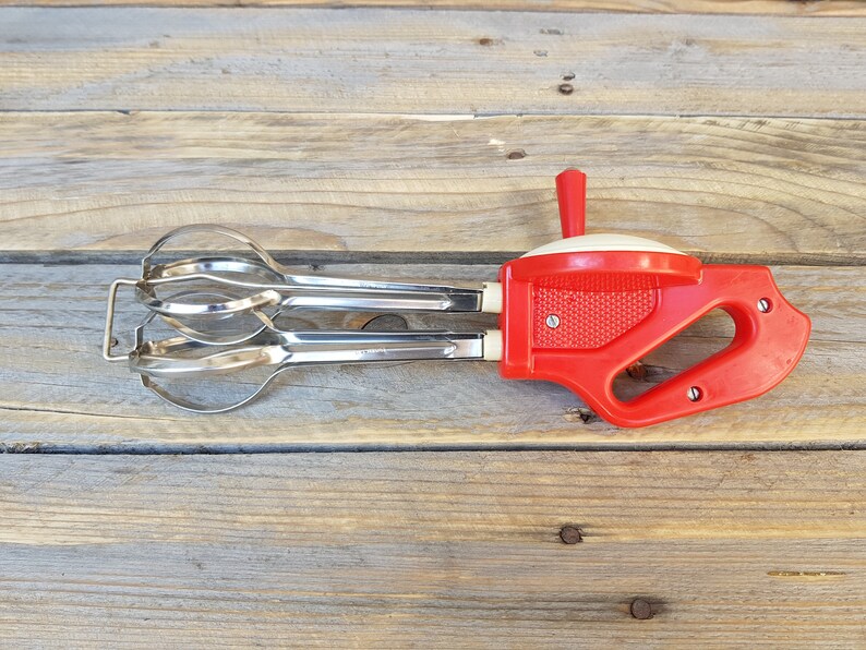 Vintage Hand Mixer Red Kitchen Mixer Cooking Supply Vintage - Etsy
