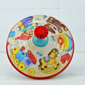Vintage Toy Top, Metal Toy Top, Spinning Top, Big Spinning Top, Old Toy ...