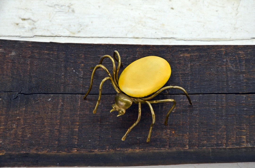 Vintage Art Deco Brass Spider With Catalin Back, Insect Bug Brooch - Etsy