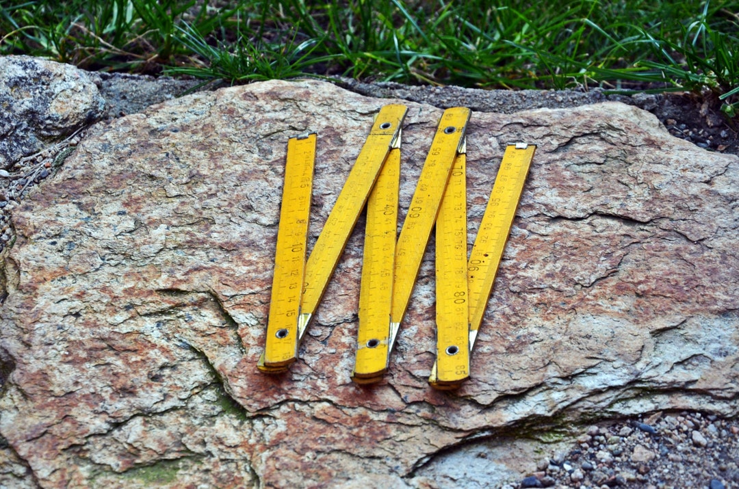 Wood Folding Ruler, Old Meter, Folding Ruler, 1 Meter Ruler, Compact ...