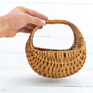 Handwoven Small Straw Basket Vintage, Hand Wicker Basket - Etsy