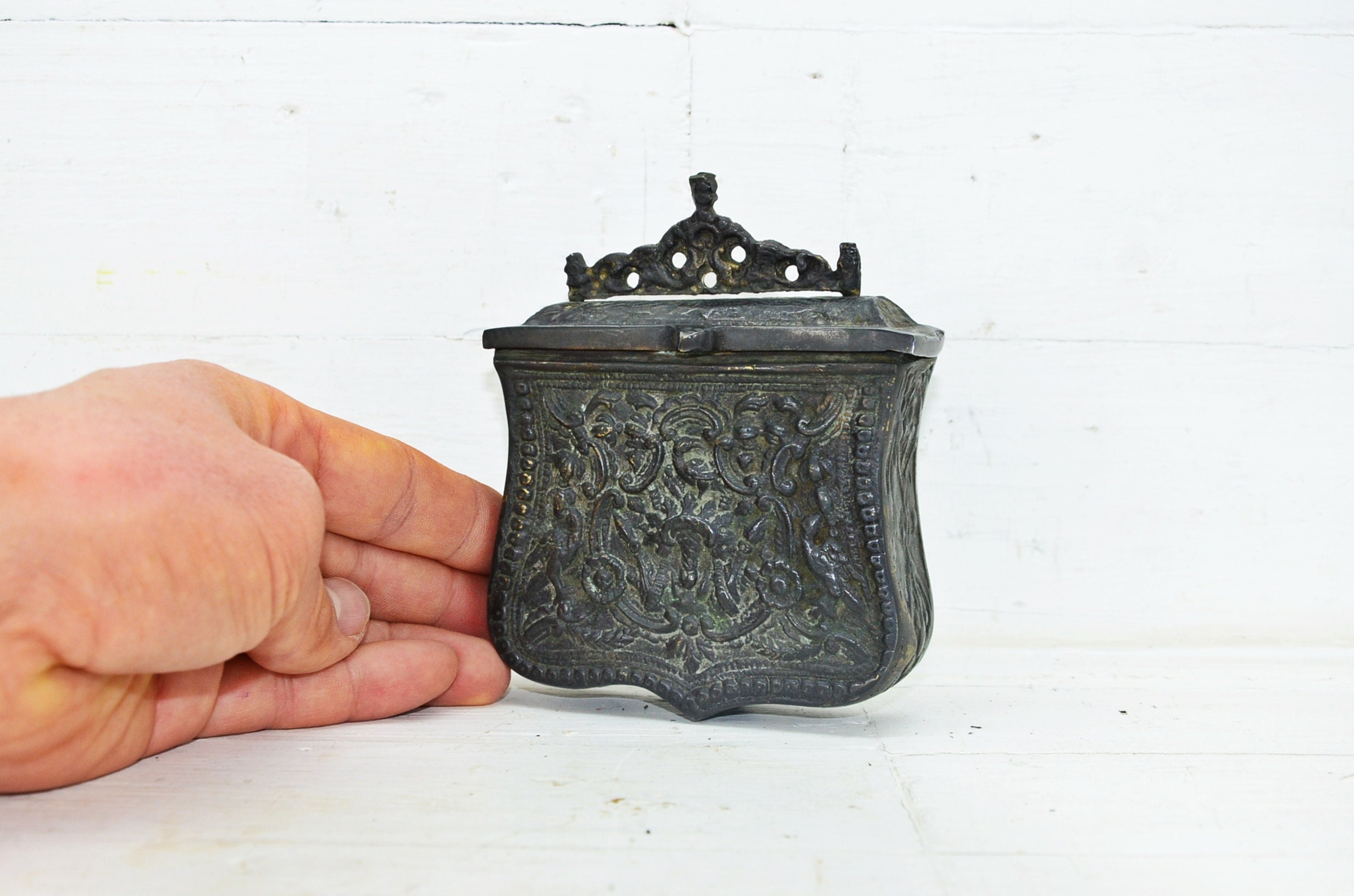 Antique Ottoman Brass Gun Powder Vintage Gunpowder Case | Etsy