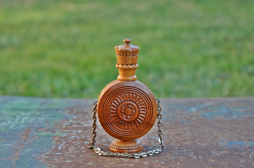 Antique Primitive Wooden Flask Bottle Canteen, Hand Carved Wooden ...