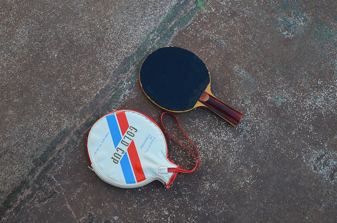Vintage Ping Pong Paddles Gold Cup , Table Tennis, Retro Table Racket ...