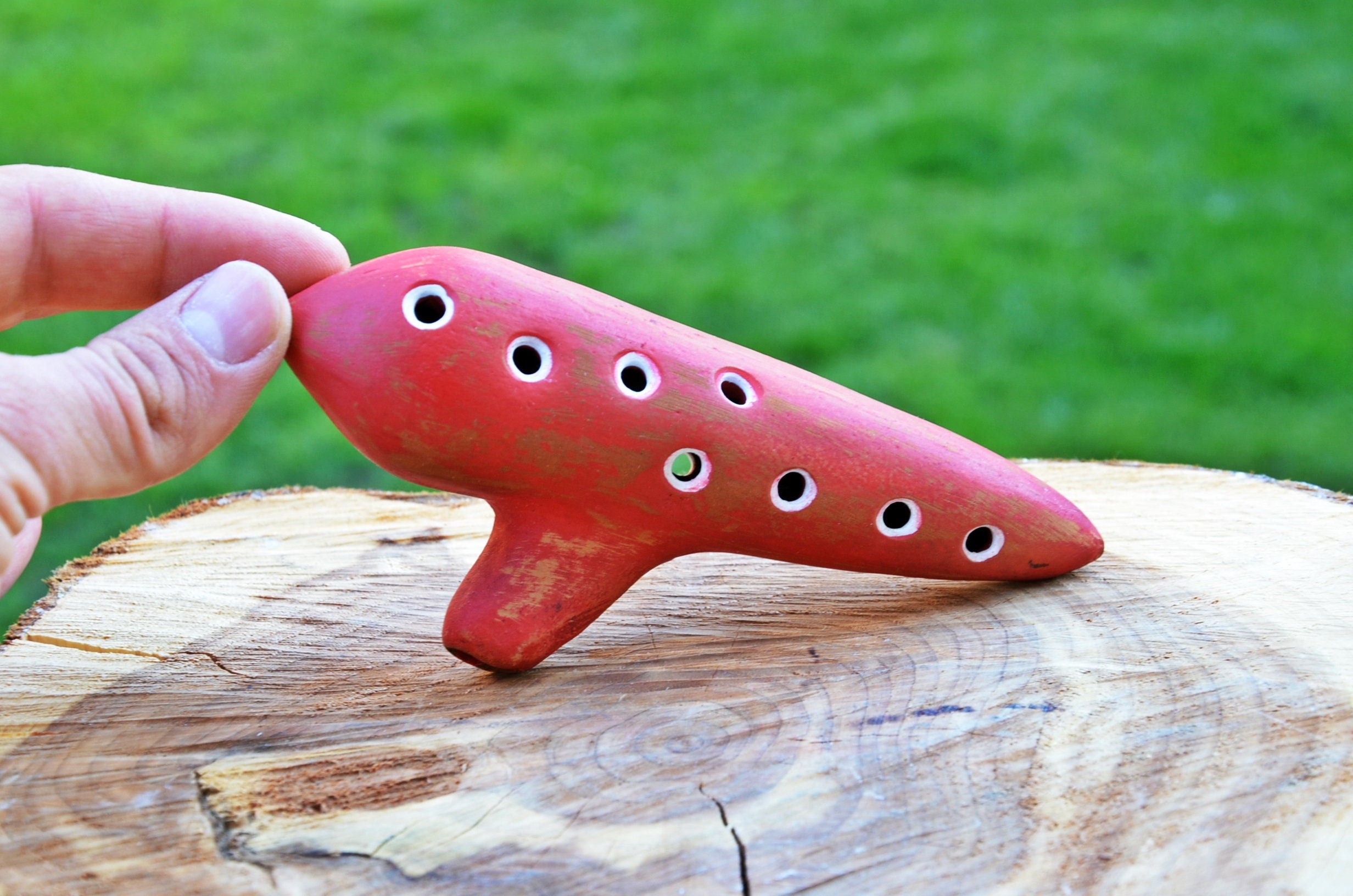 Vintage Ocarina Ceramic red ocarina Traditional folk wind | Etsy