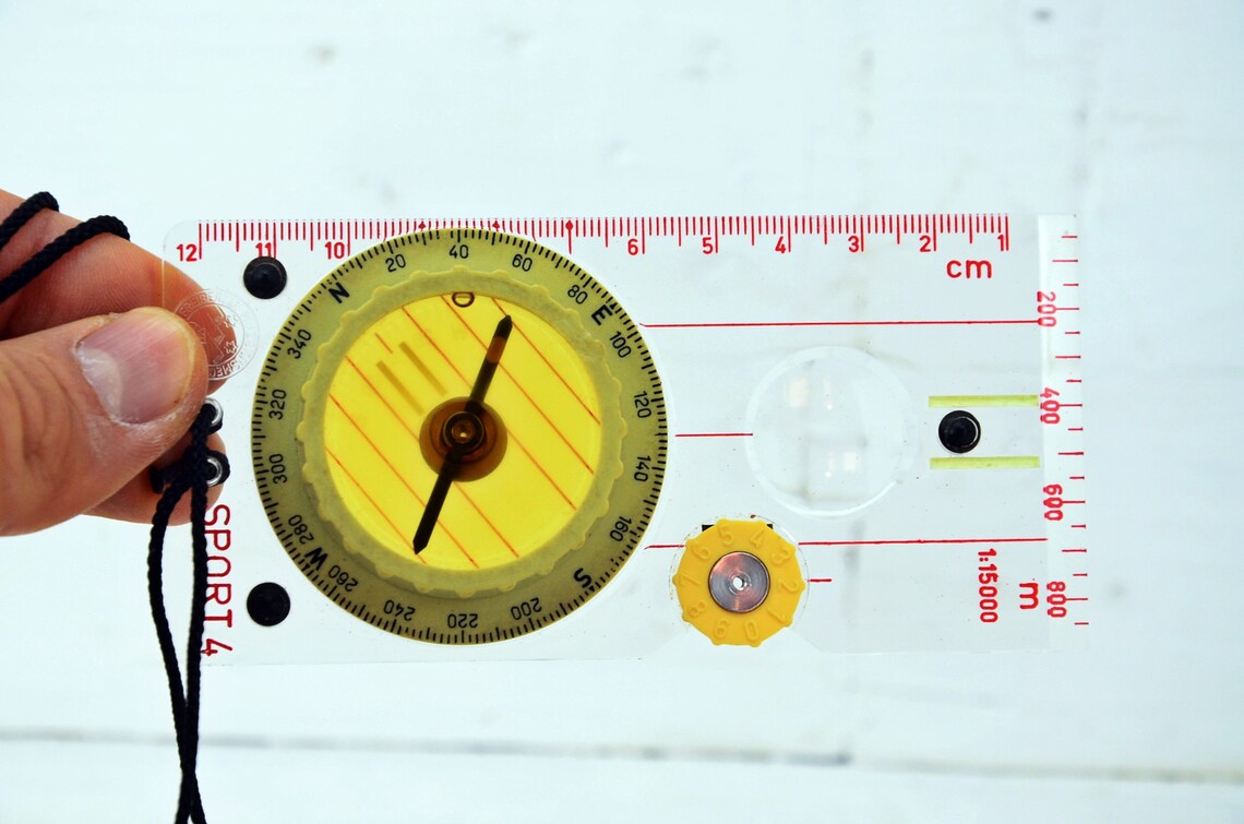Vintage Line With Compass Plastic Scale Measuring - Etsy