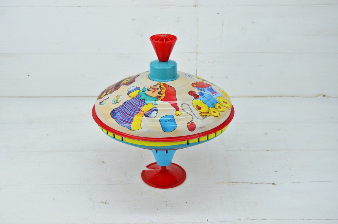 Vintage toy top Metal toy top Spinning top Big spinning | Etsy