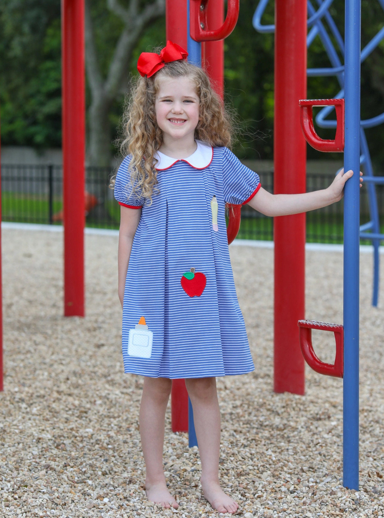 Girls Apple Monogram Dress - Etsy