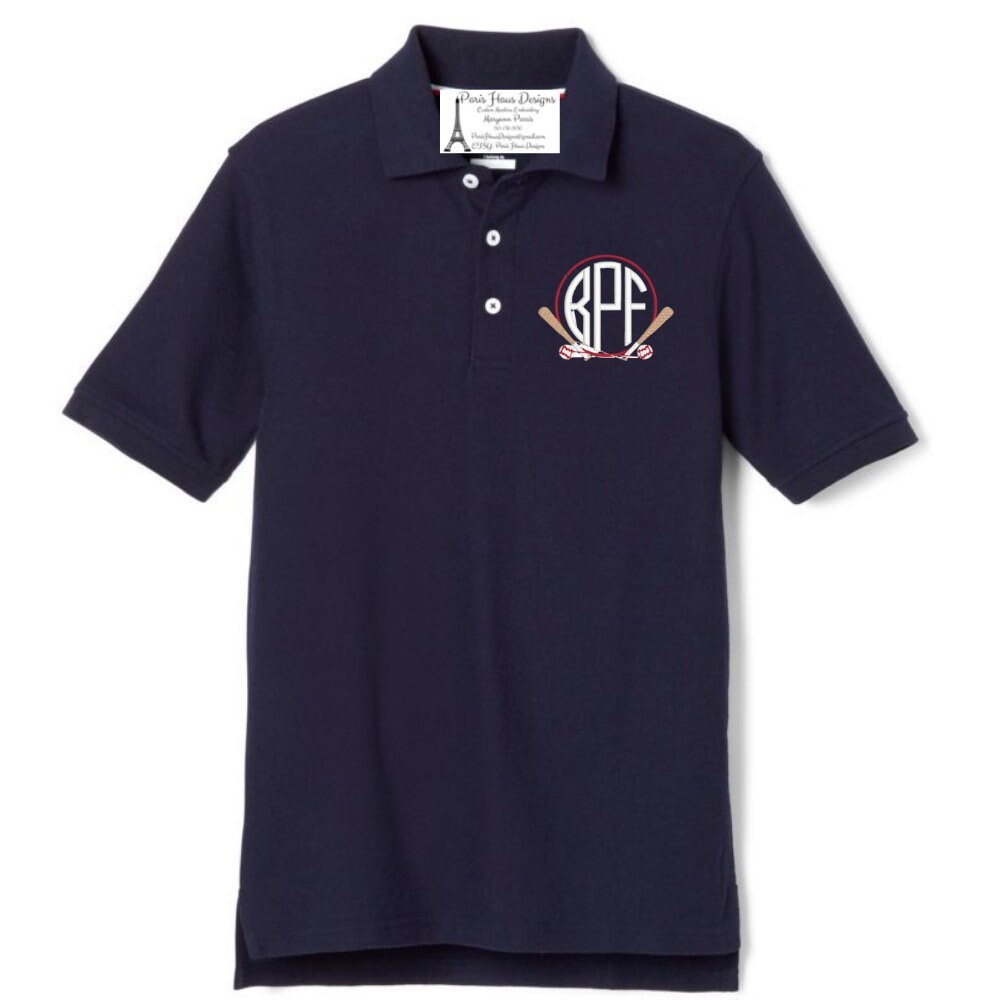 Boys Baseball Monogram Polo Design - Etsy