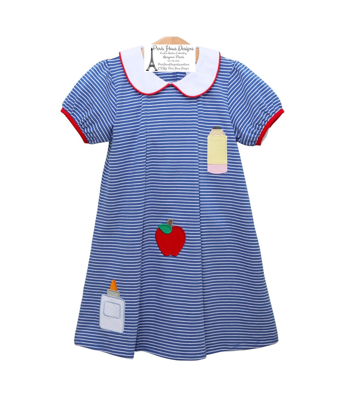 Girls Apple Monogram Dress - Etsy