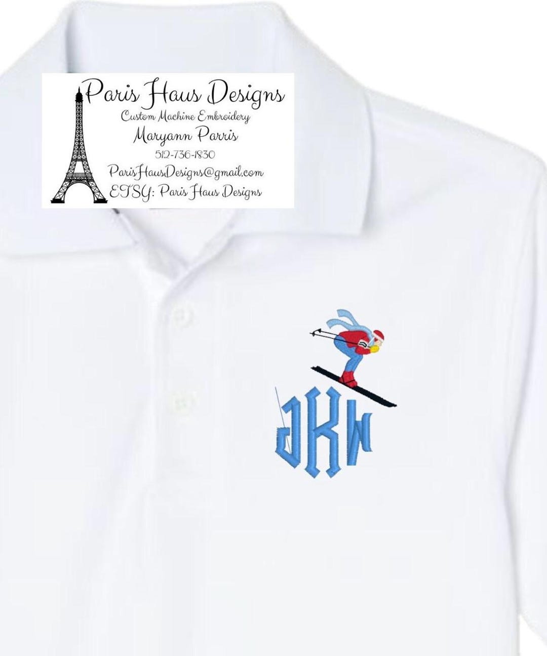 Boys Ski Monogram Polo Design - Etsy
