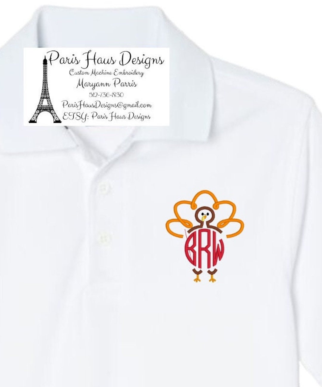 Boys Turkey Monogram Polo Design - Etsy