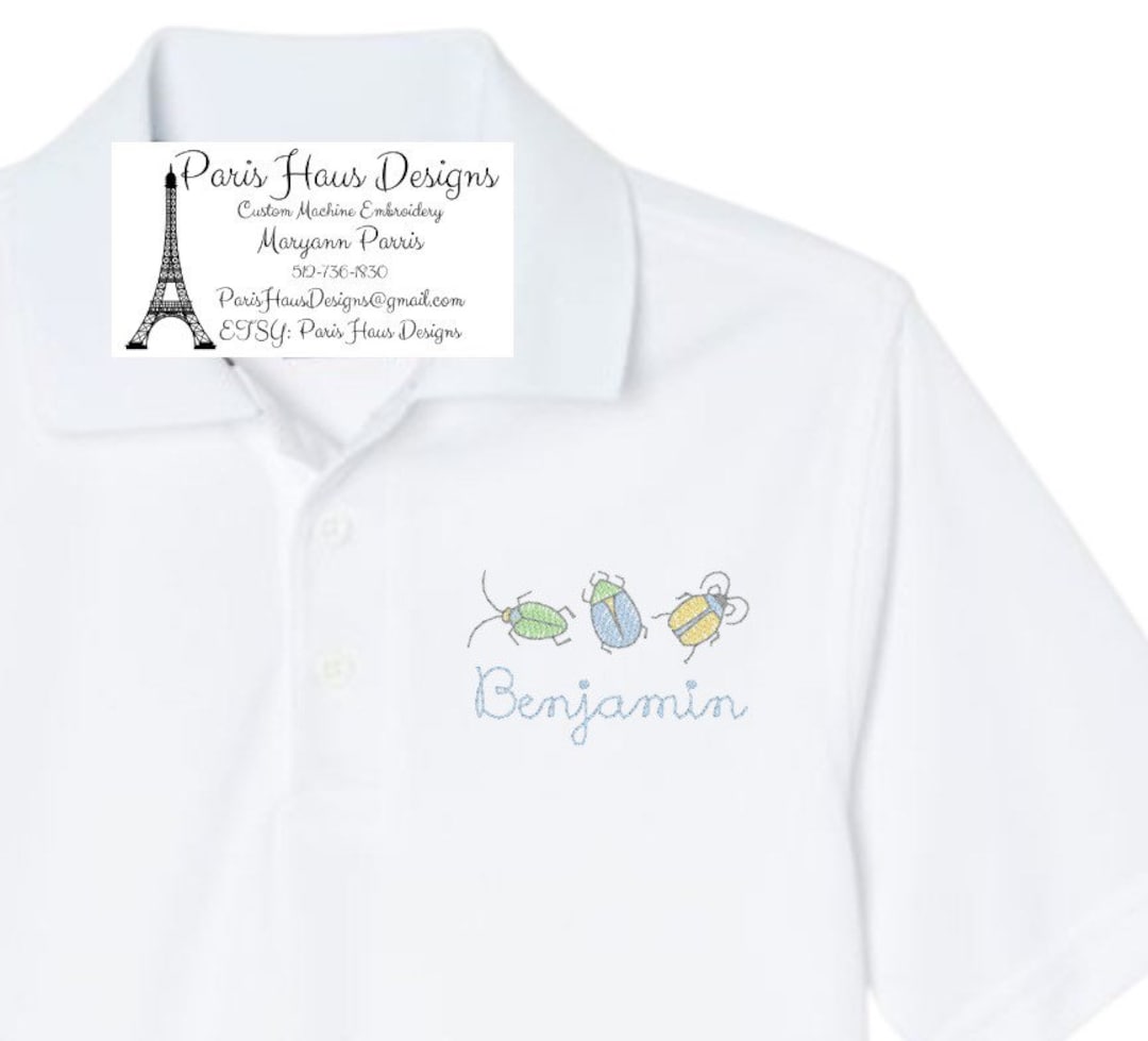 Boys Bug Monogram Polo Design - Etsy