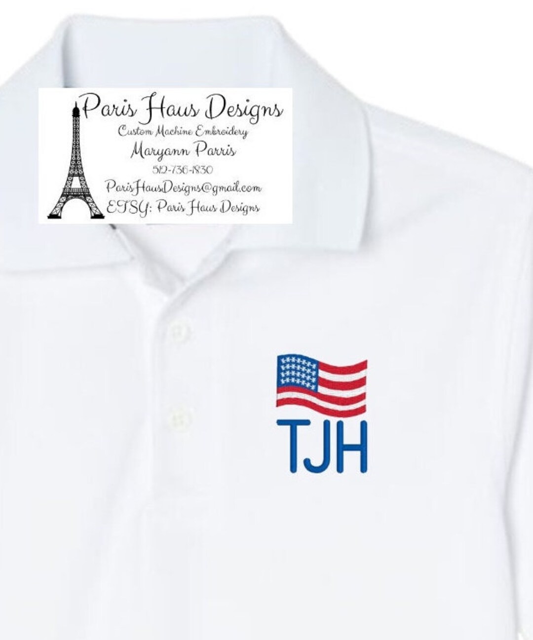 Boys American Flag Monogram Polo Design - Etsy