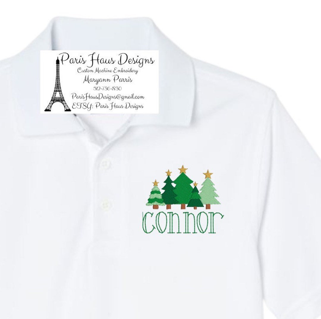 Boys Christmas Trees Monogram Polo Design - Etsy