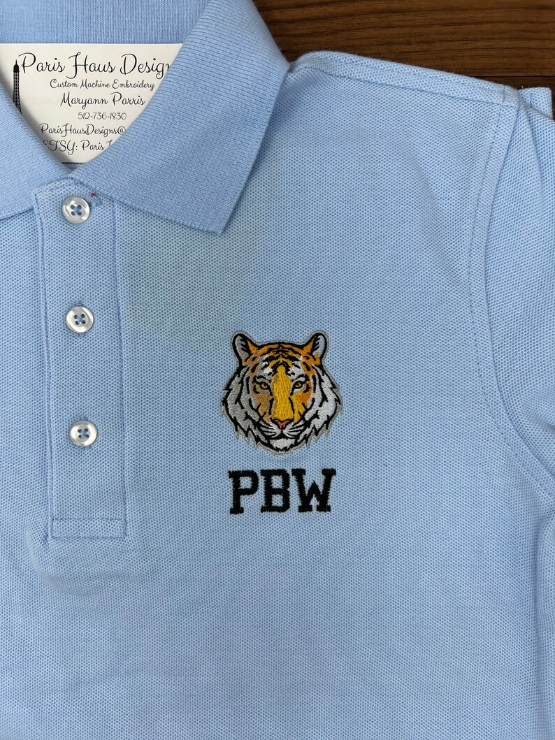 Boys Tiger Monogram Polo Design - Etsy