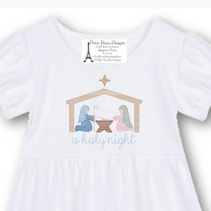 Girls Nativity Manger Scene Monogram Dress - Etsy