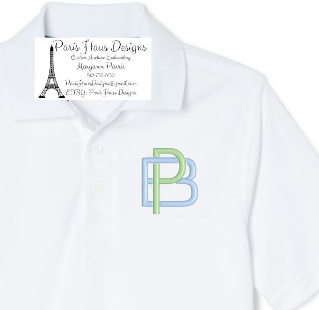 Boys Block Monogram Polo Design - Etsy