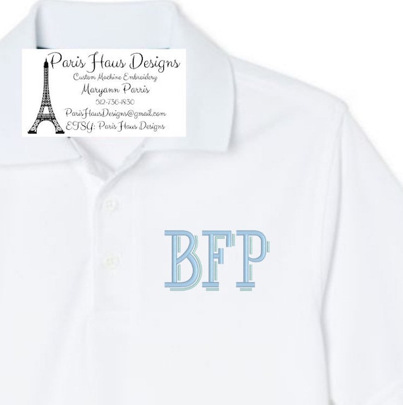 Boys Shadow Monogram Polo Design - Etsy