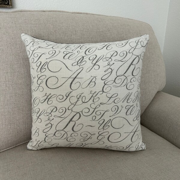 French Script Pillow - Etsy