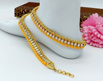 22kt Gold Anklets - Etsy