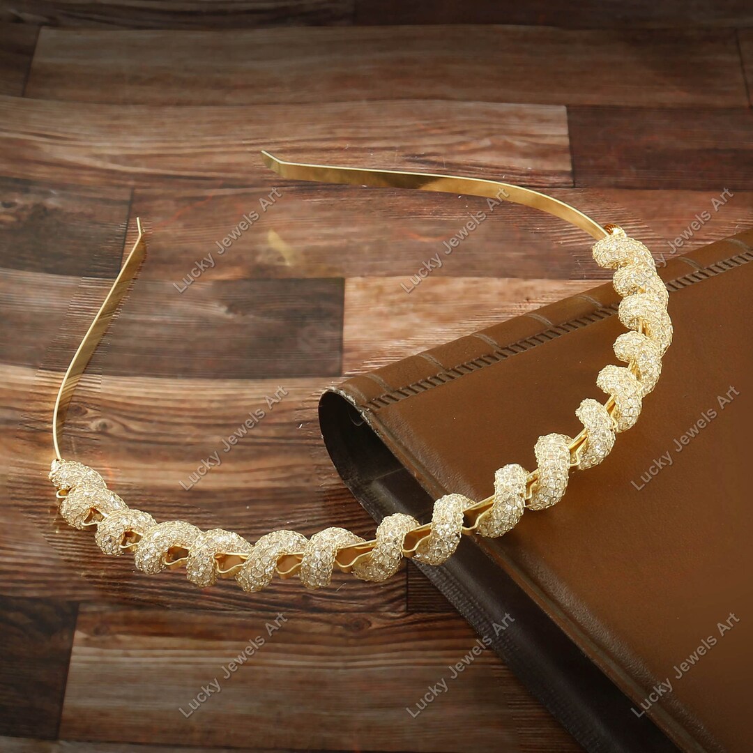 Polki Diamond Headband: Gold Plated Kundan Hair Band, Bridesmaid Bridal ...