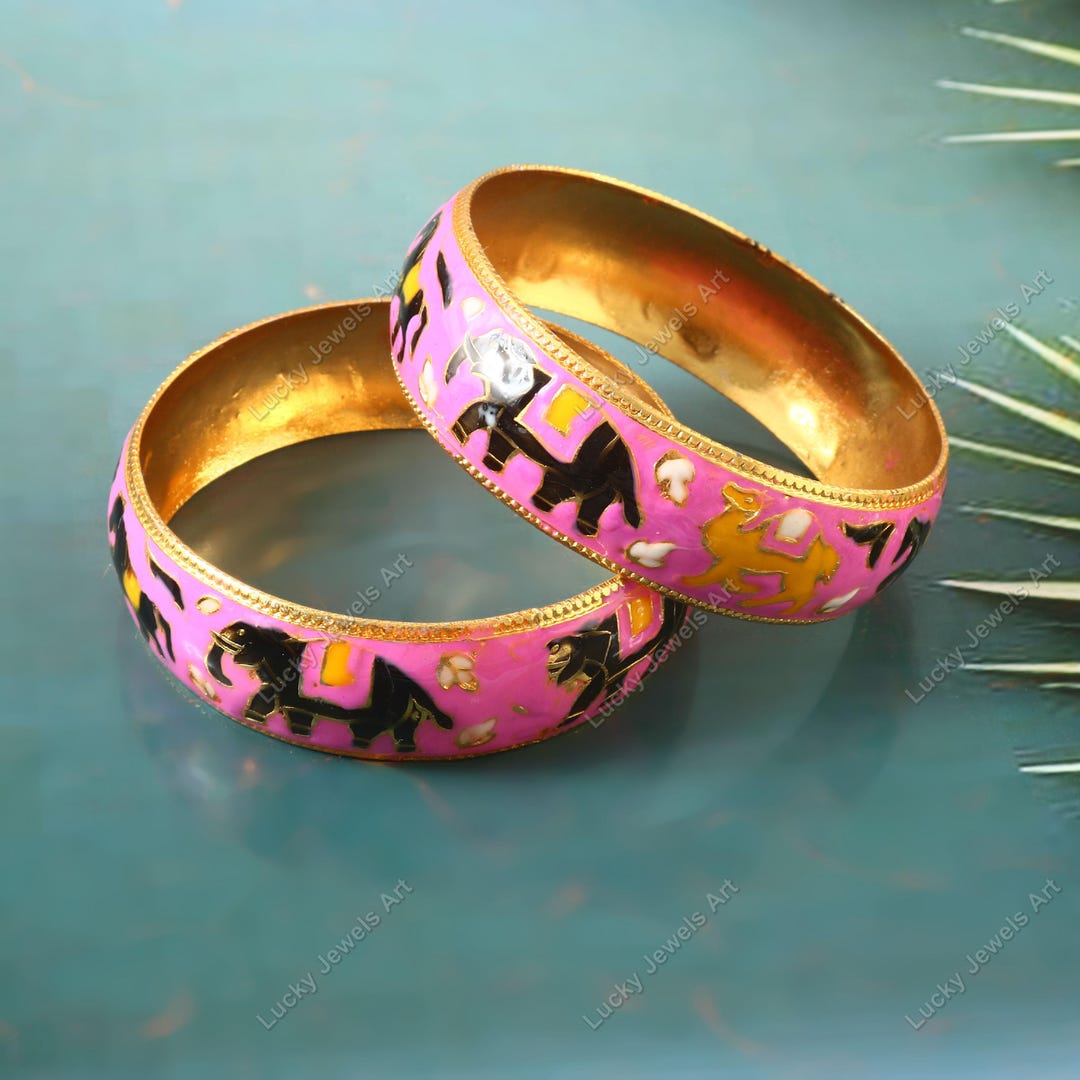 Hand Painted Multi Enameled Animal Bangles - Designer Handmade ...
