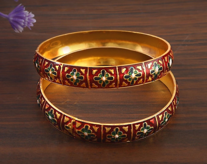 Hand Painted Multi Enameled Bangles - Designer Handmade Multi Color ...
