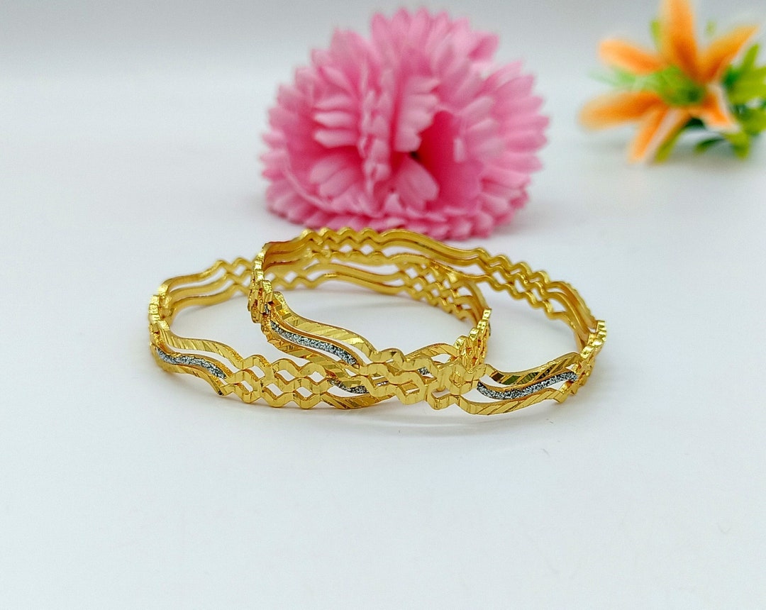 Designer Gold Plated Kada Bangles Ethnic Tribal Filigree - Etsy