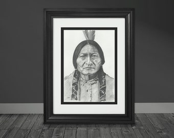 Sitting Bull Art | Etsy