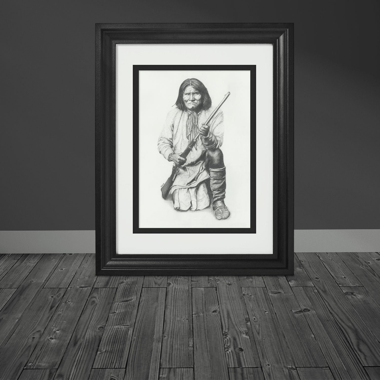 Hand-drawn Geronimo Pencil Drawing Portrait A3 11.69 X | Etsy