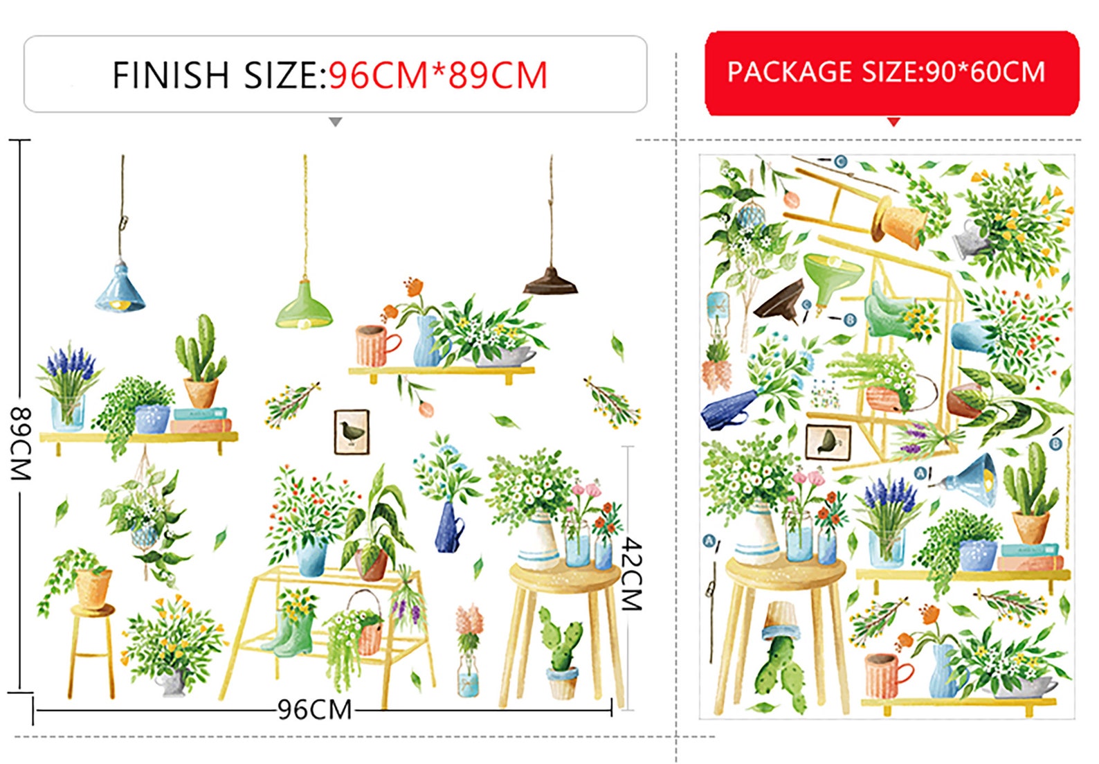 Green Plant Wall Sticker Full of Nature All Kinds of Green - Etsy