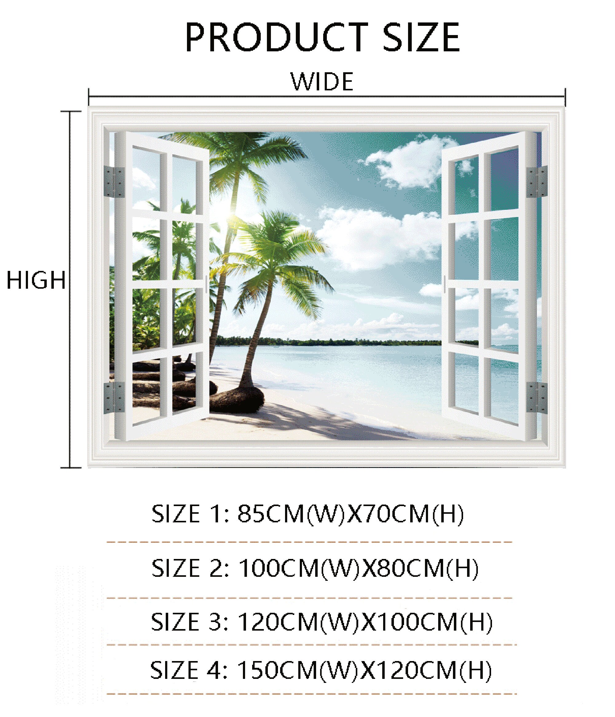 3D Window Wall Sticker Sea Beach Wall Decal Home Decoration - Etsy