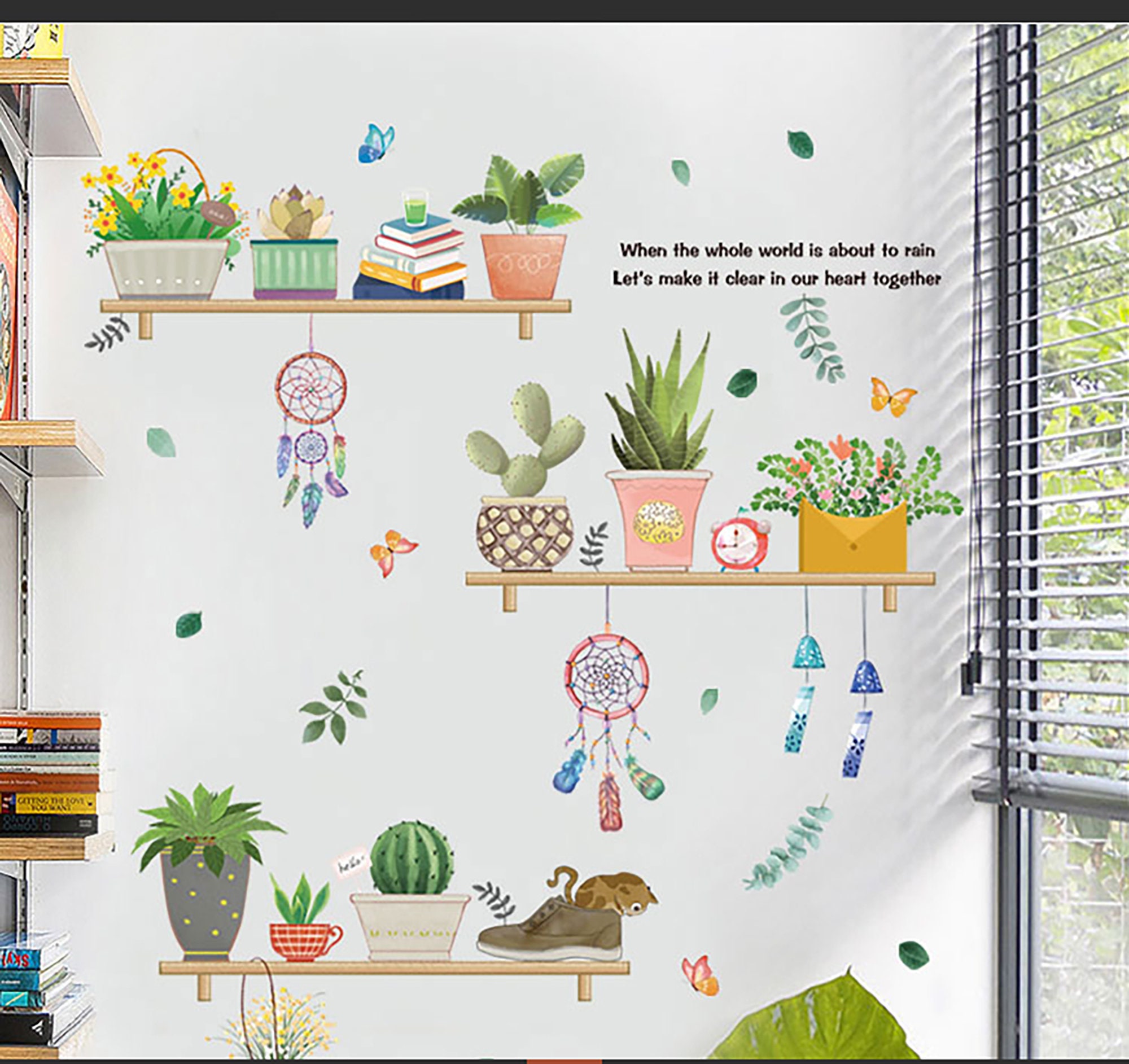 Garden Fresh Plant Potted Wall Sticker Sitting Room Dormitory - Etsy