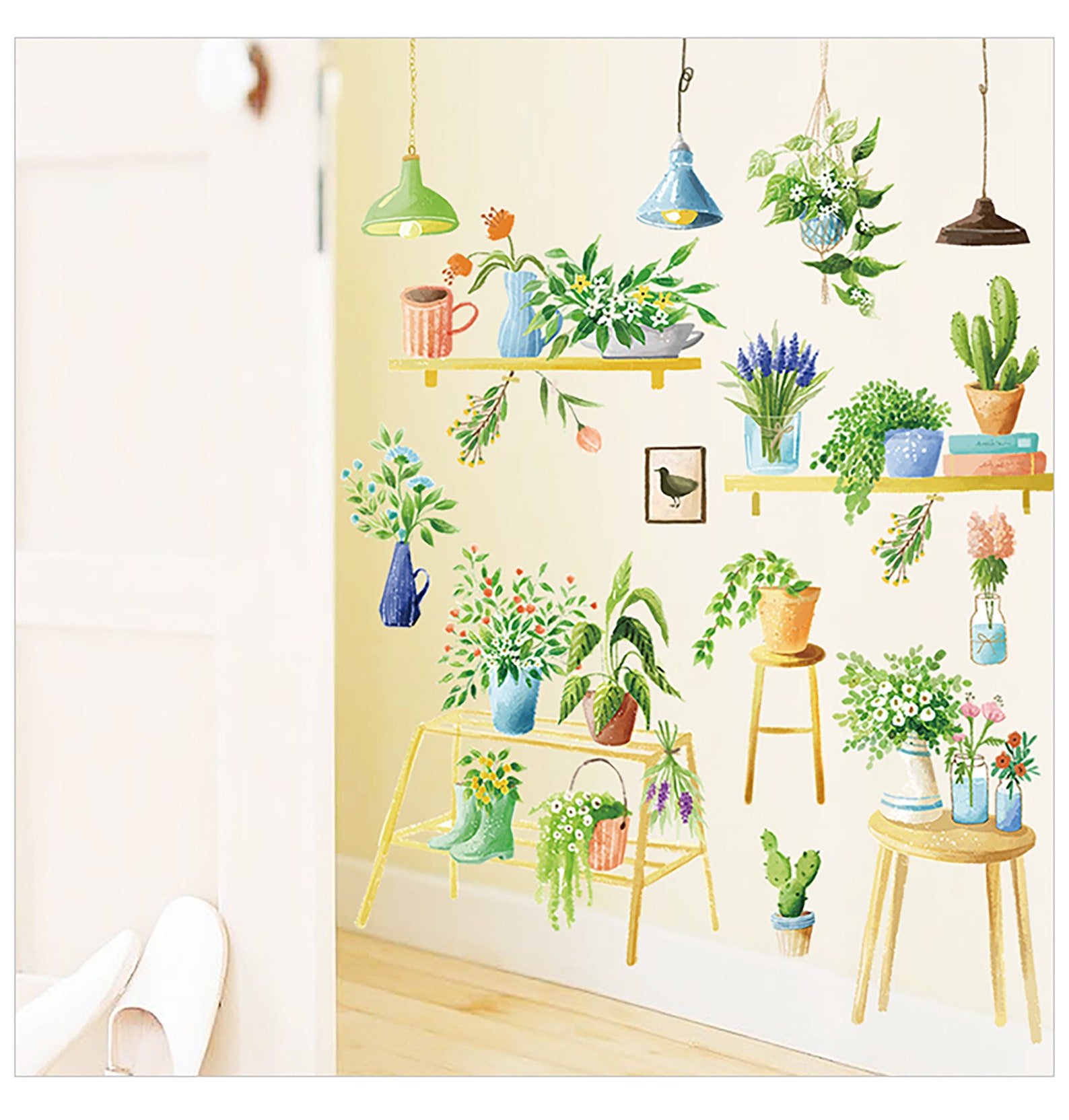 Green Plant Wall Sticker Full of Nature All Kinds of Green - Etsy