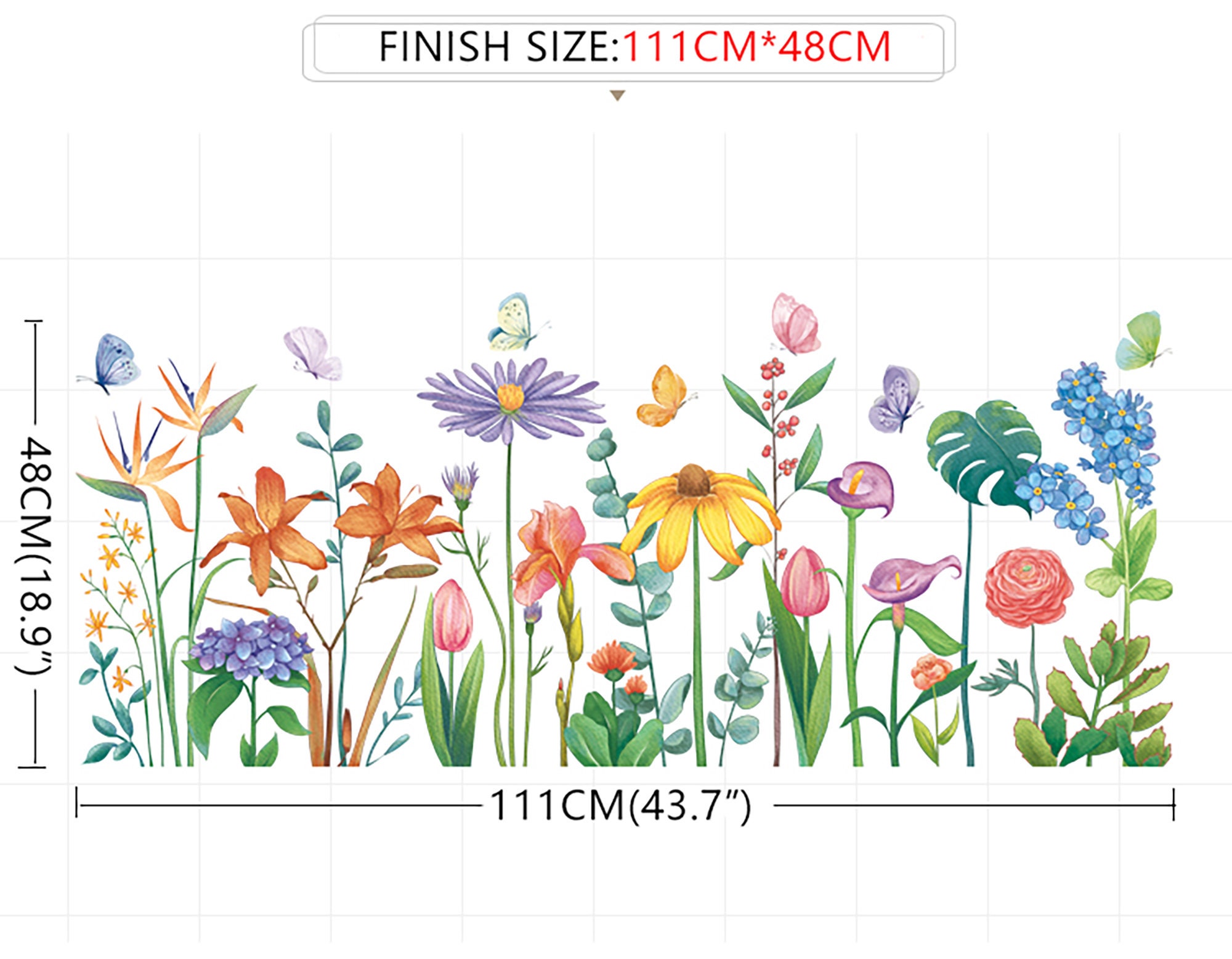 Wall Stickers Plant Garden Corner Decorative Decals Toe Line Self ...