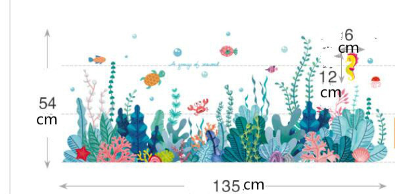 Undersea Seaweeds With Animals Wall Decal Wall Sticker - Etsy