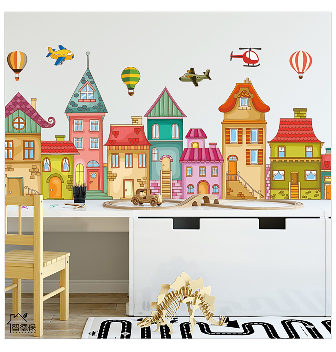 Beautiful Cartoon Castle Children Wall Sticker Kindergarten - Etsy