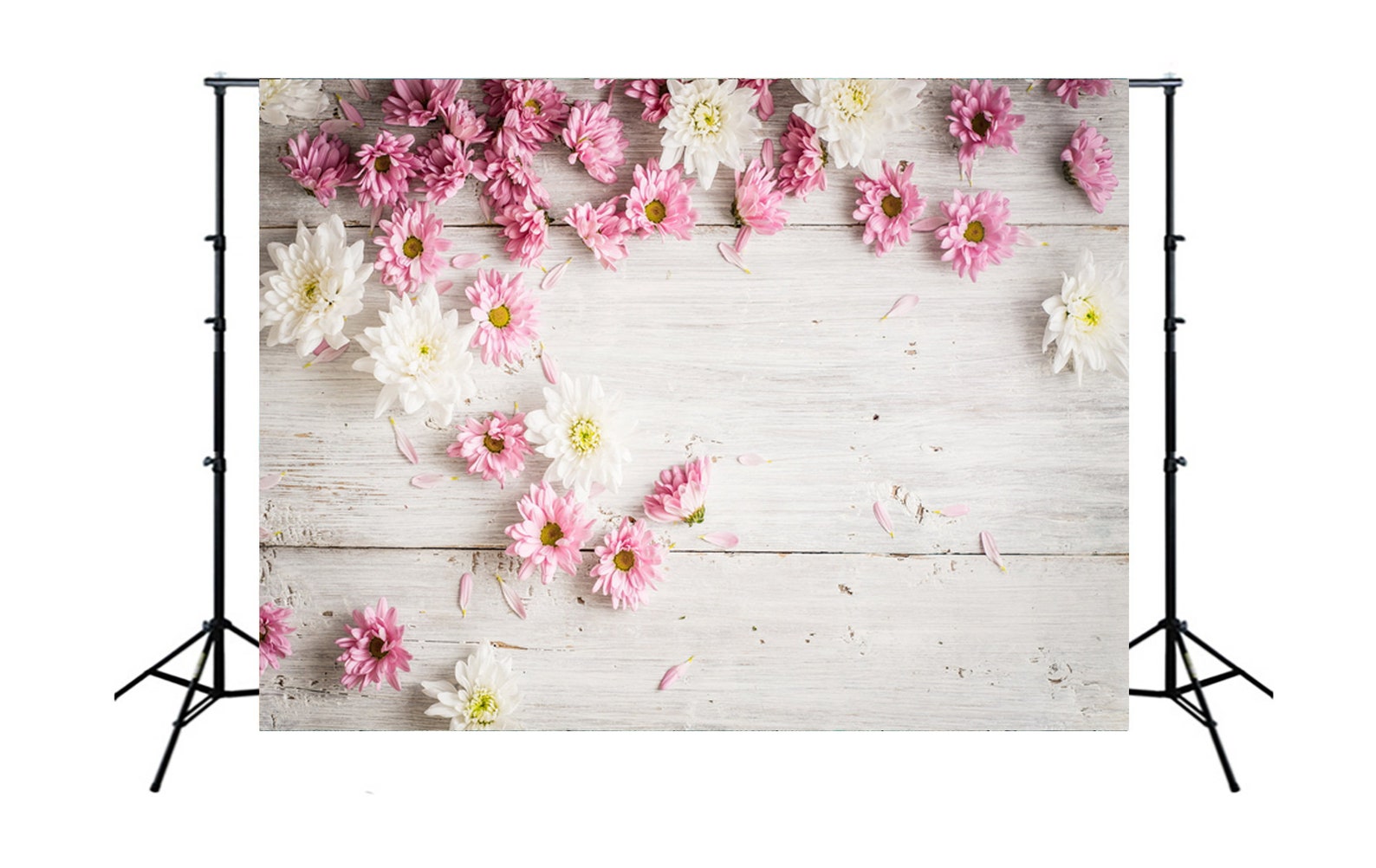 Flowers and Board Backdrop for Photography Vinyl Cloth Backdrop ...