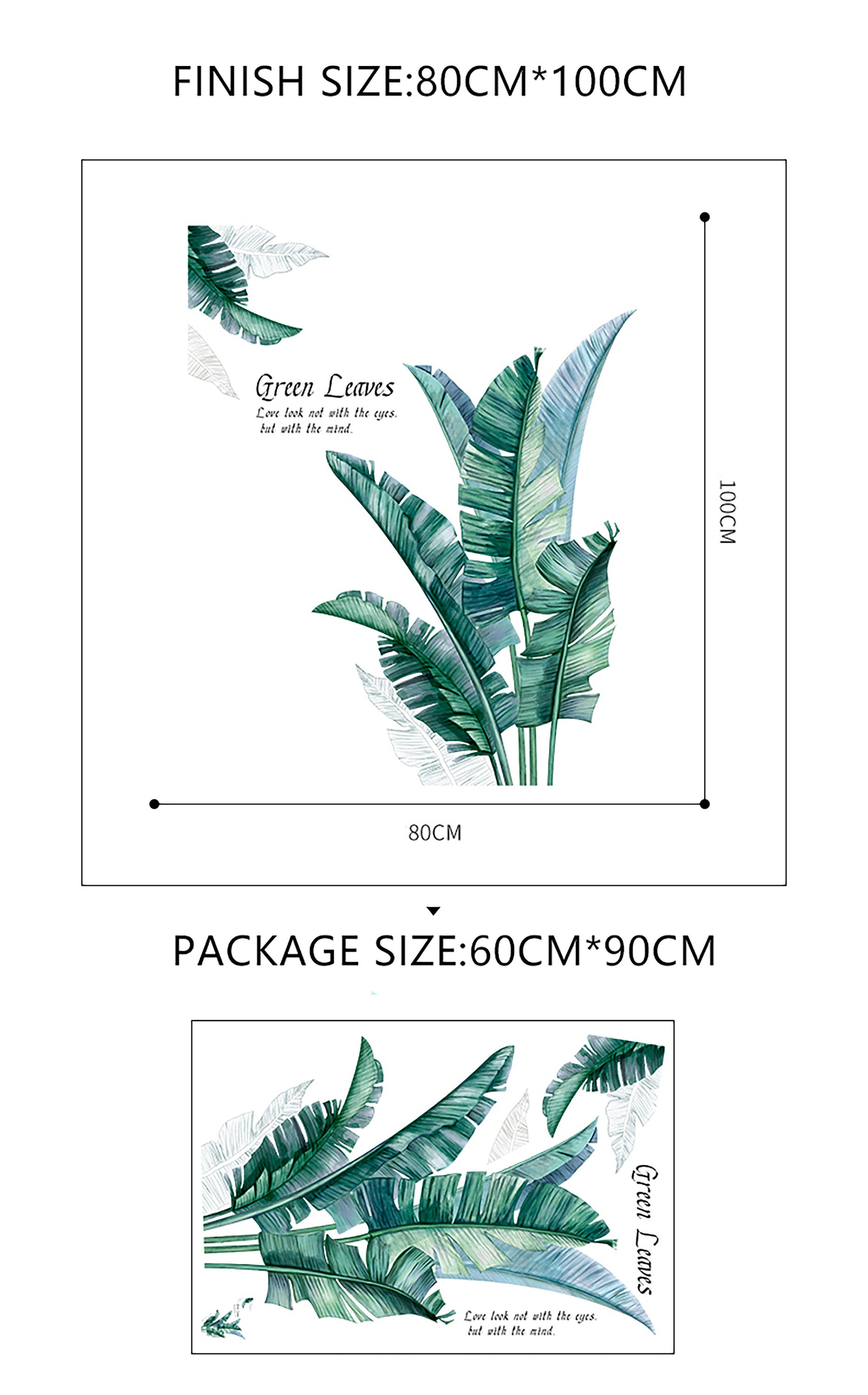 Tropical Plant Wall Stickers Large Big Green Leaf Wall Decals - Etsy