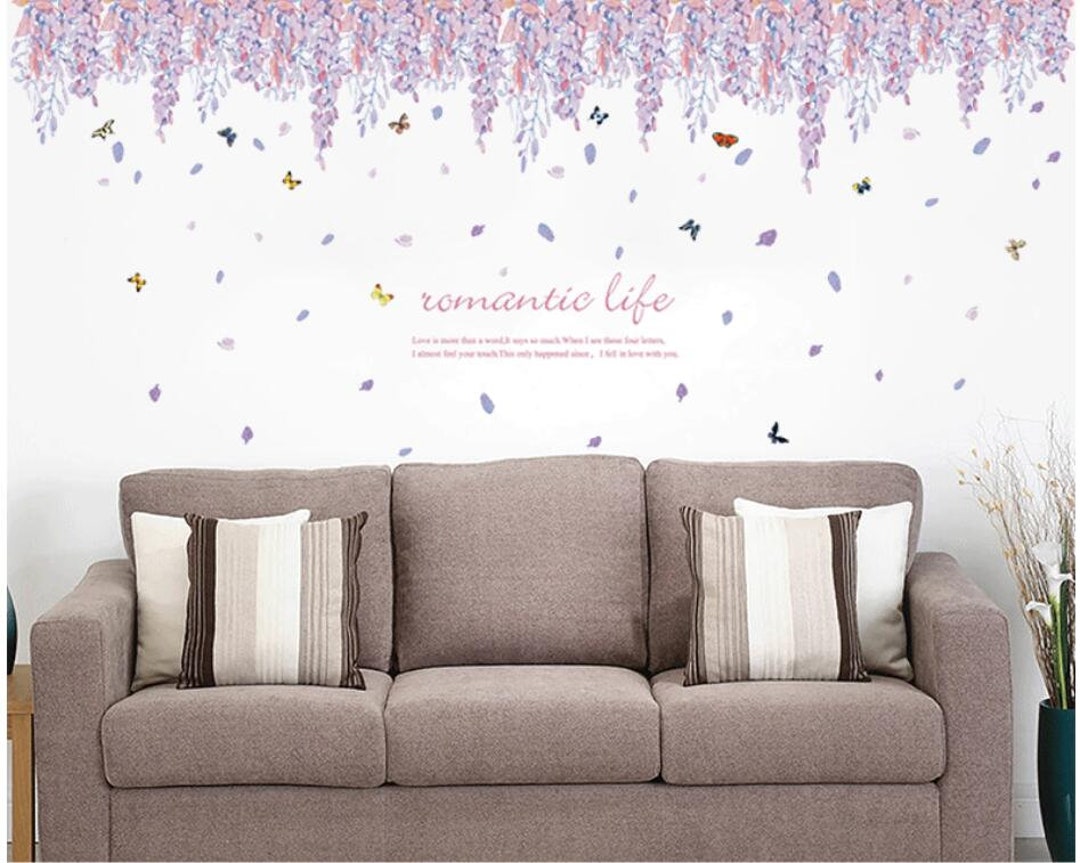 Hanging Wisteria Flowers Wall Sticker Kids' Room Flowers Sticker - Etsy