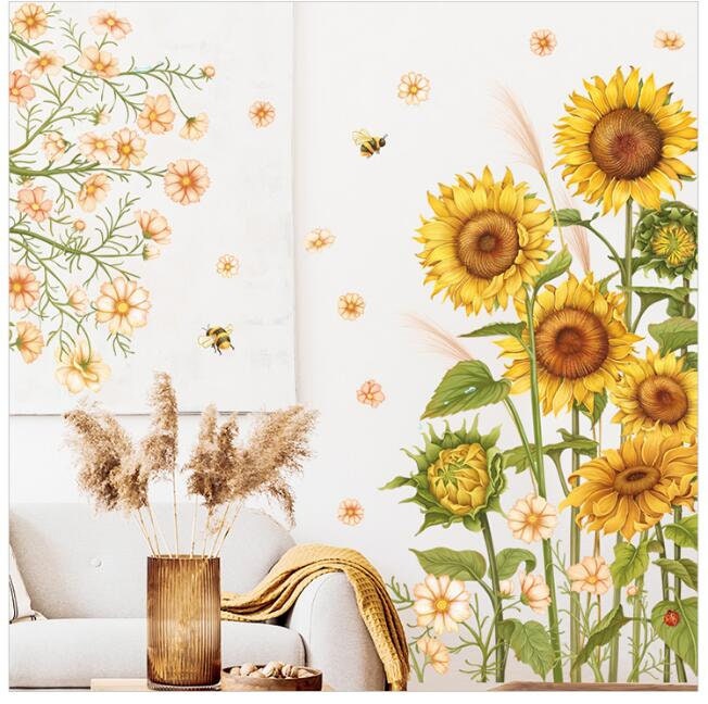 Sunflowers With Small Flowers Door's Wall's Wall Decal Wall Stickers - Etsy